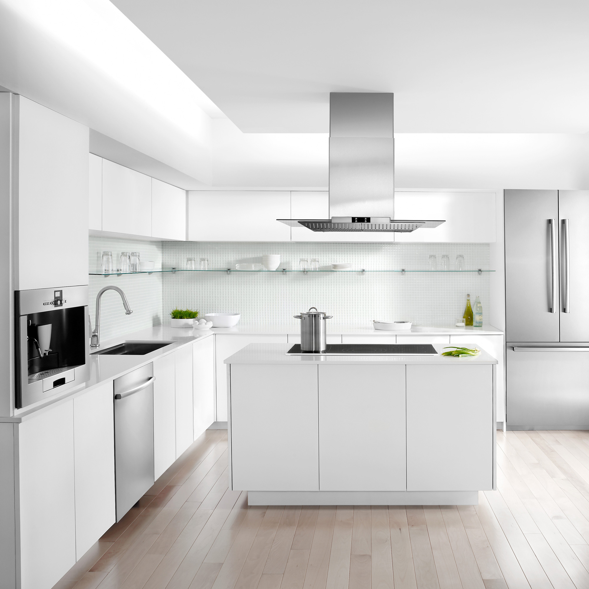 Contemporary Kitchen Cabinets White High Gloss